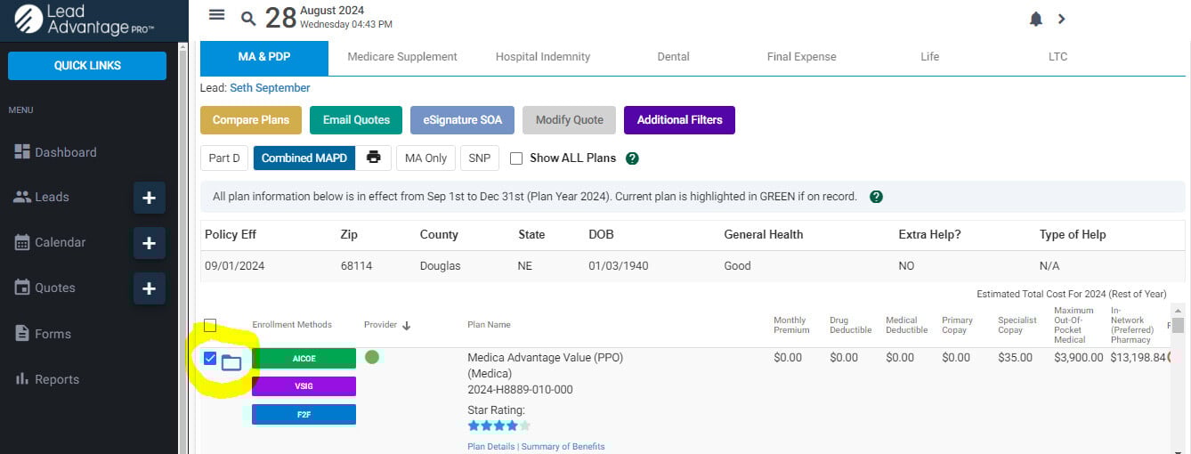 Medicare Enrollment Tool - Lead Advantage Pro®